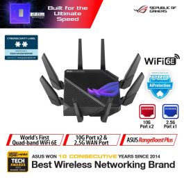 ASUS ROG AXE16000 WIFI 6E ROUT GT-AXE16000 | Gain City Singapore